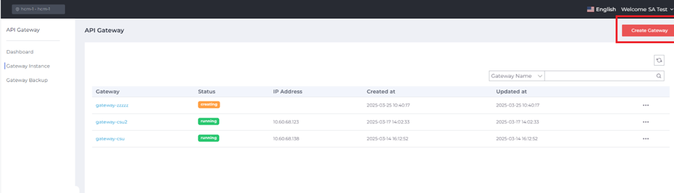 Khởi tạo API Gateway Instance | CMC Cloud