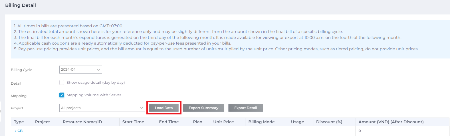 Quản lý Cloud Billing | CMC Cloud