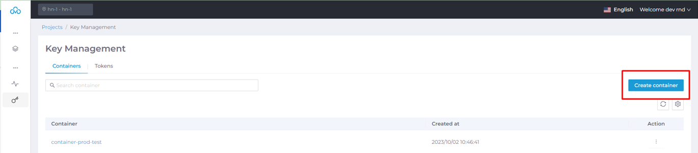 Khởi tạo dịch vụ CMC Cloud Key Management | CMC Cloud