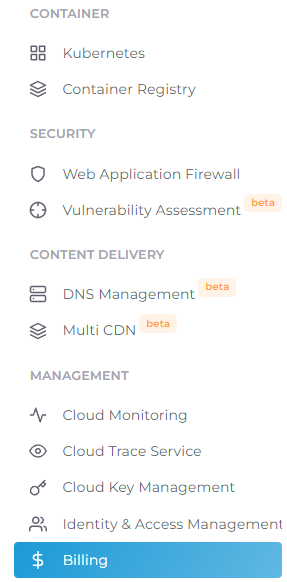 Quản lý Cloud Billing | CMC Cloud